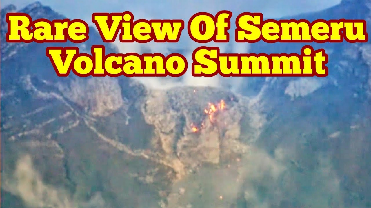 Rare View Of Semeru Volcano Summit Silica-Rich Volcanic Plug Dome - YouTube
