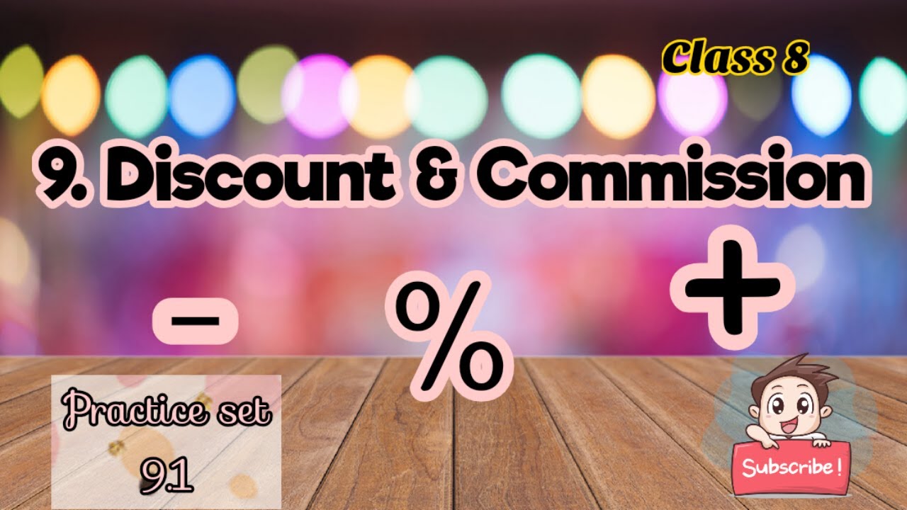 Discount & Commission |Class 8| Practice set 9.1 - YouTube