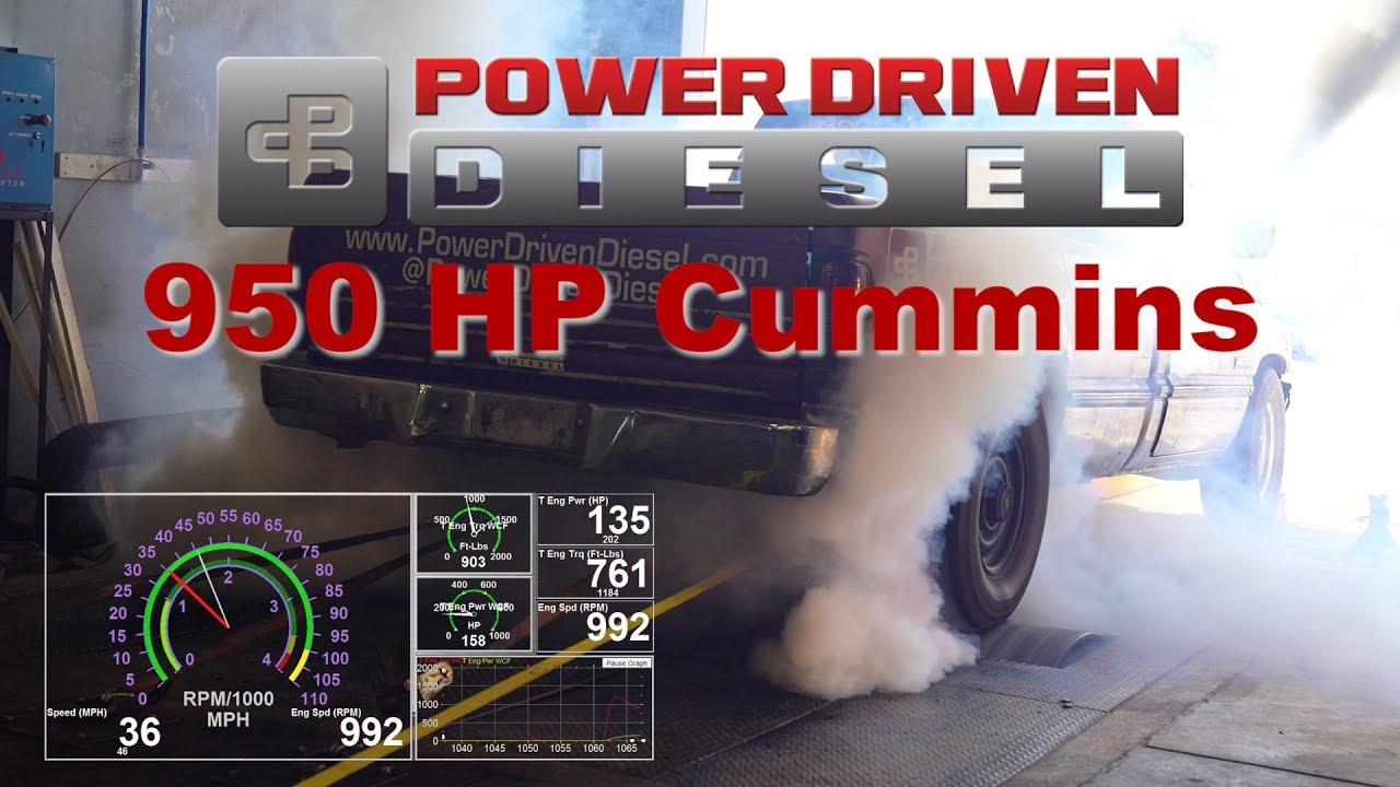 950 HP Cummins Dyno Burnout // Power Driven Diesel - YouTube
