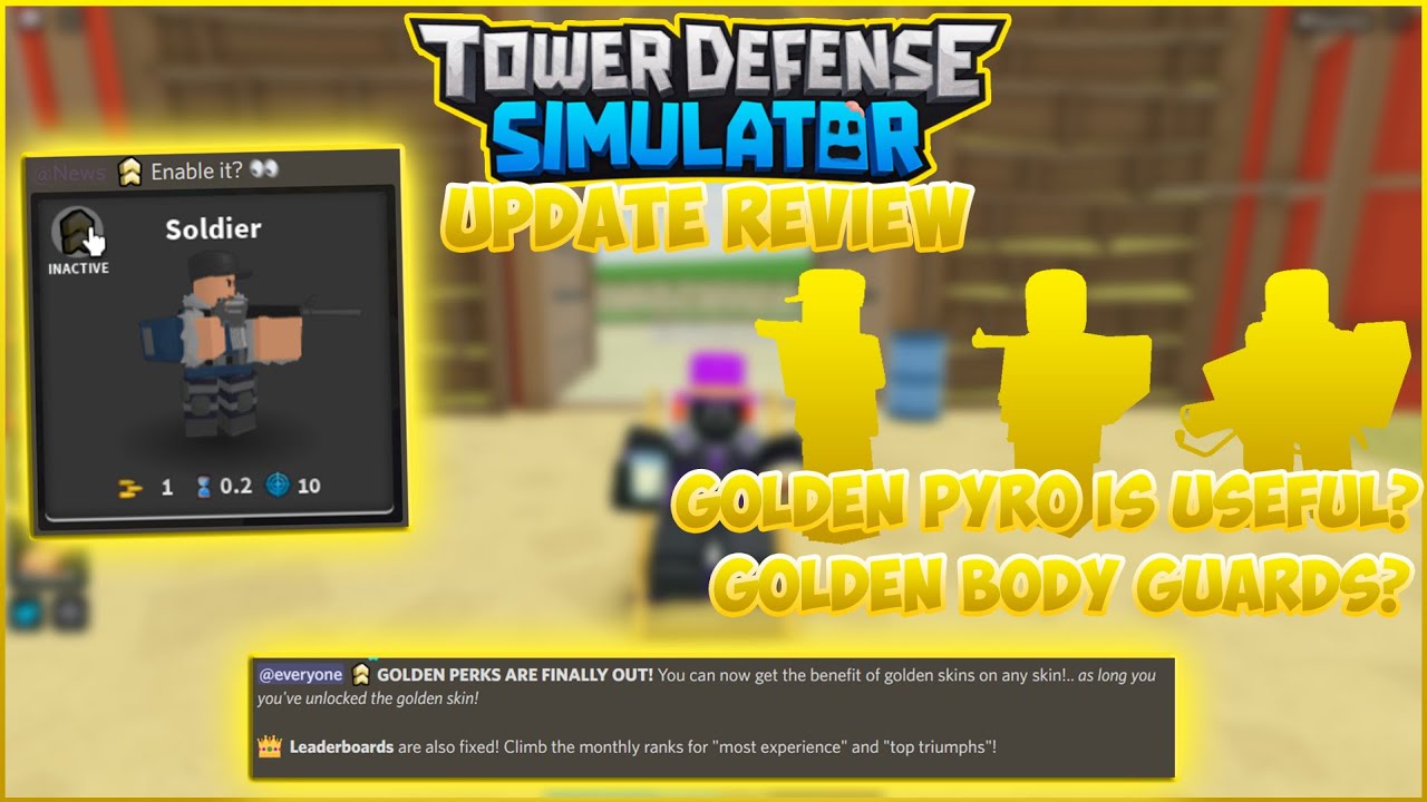 TDS Gold Perks Update | Update Review | Tower Defense Simulator - YouTube