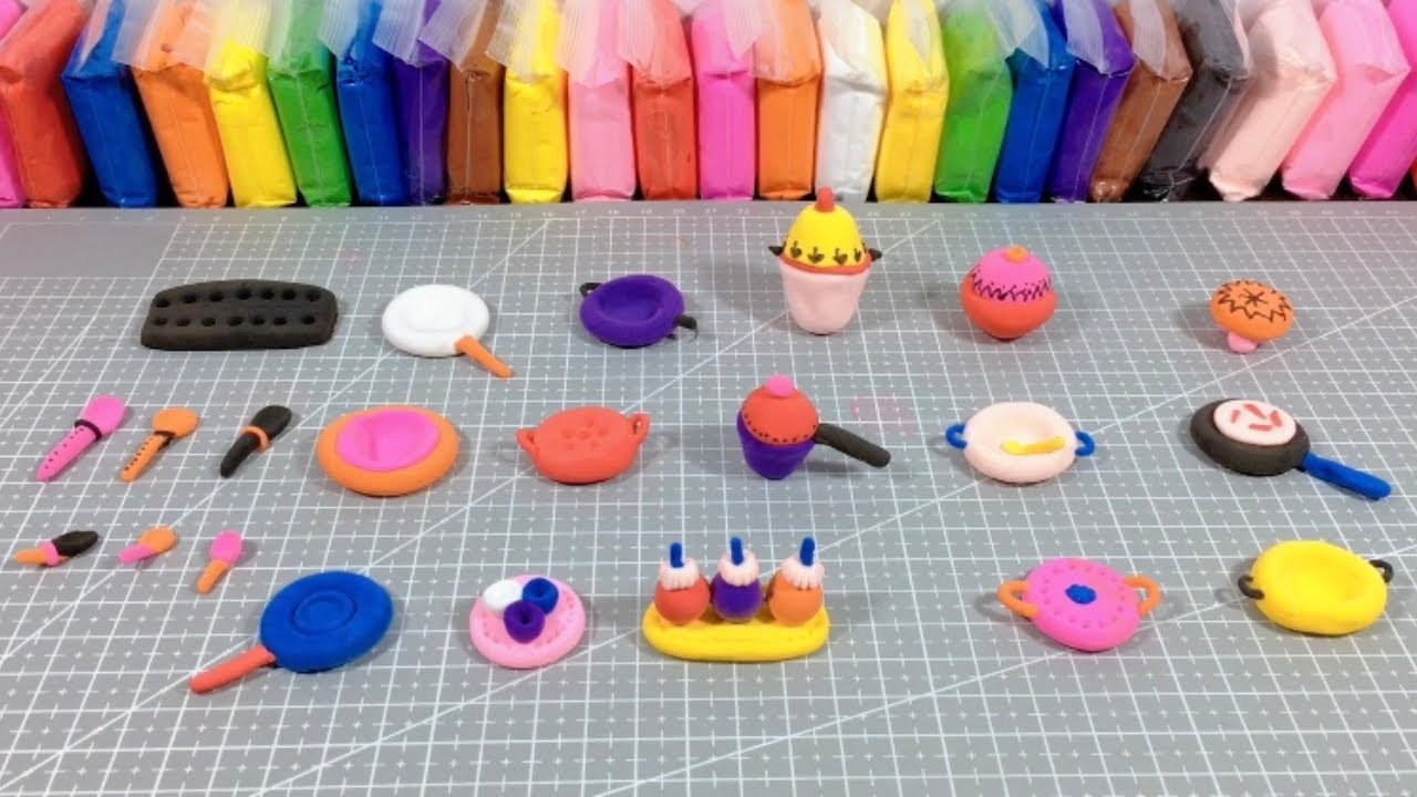 DIY how to make kitchen utensils from polymer cly | DIY 폴리머 클레이로 주방용품 ...
