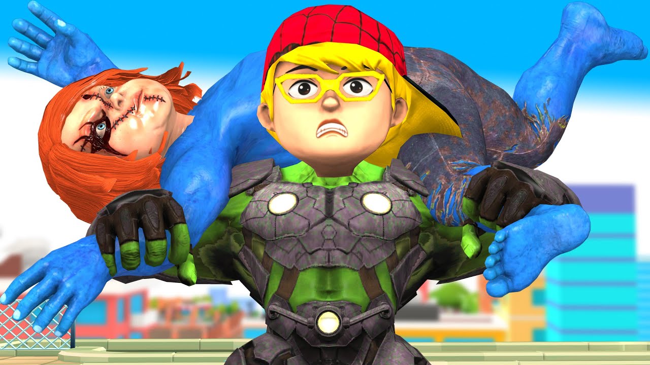 Strong Nick transform Giant Nickhulk vs Giant Chucky rescue Miss T ...
