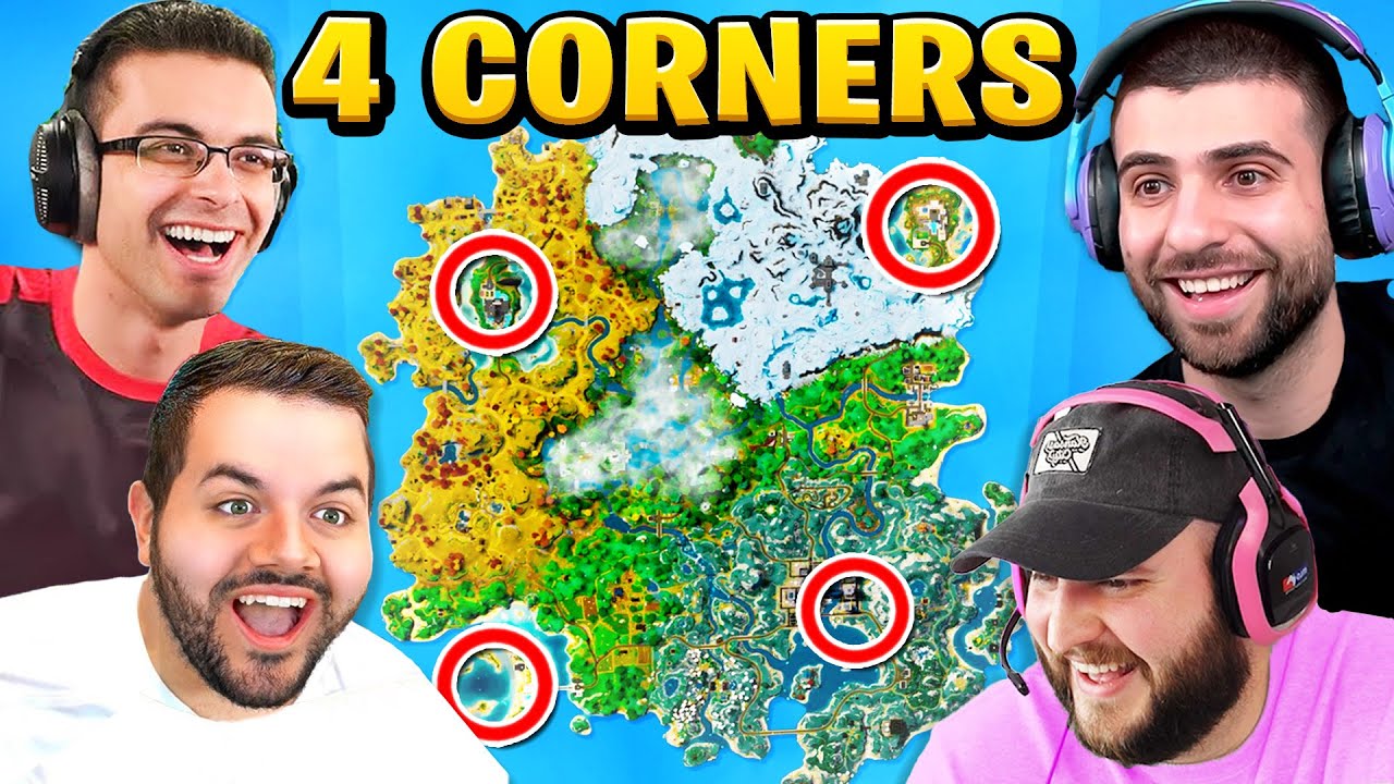 The 4 CORNER CHALLENGE in Fortnite Season 4! - YouTube