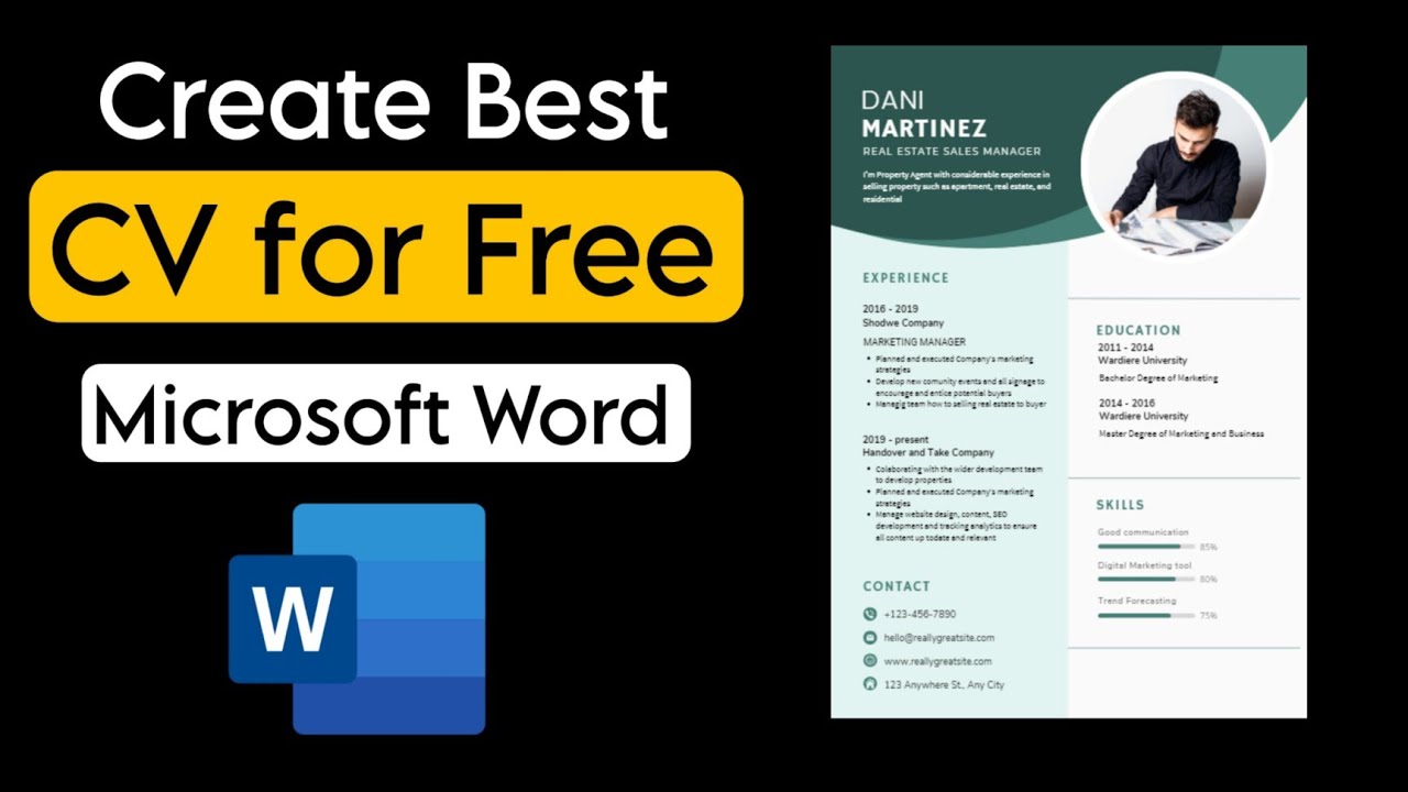 Create Best CV for Free in MS Word | Best CV Format | Best Resume ...