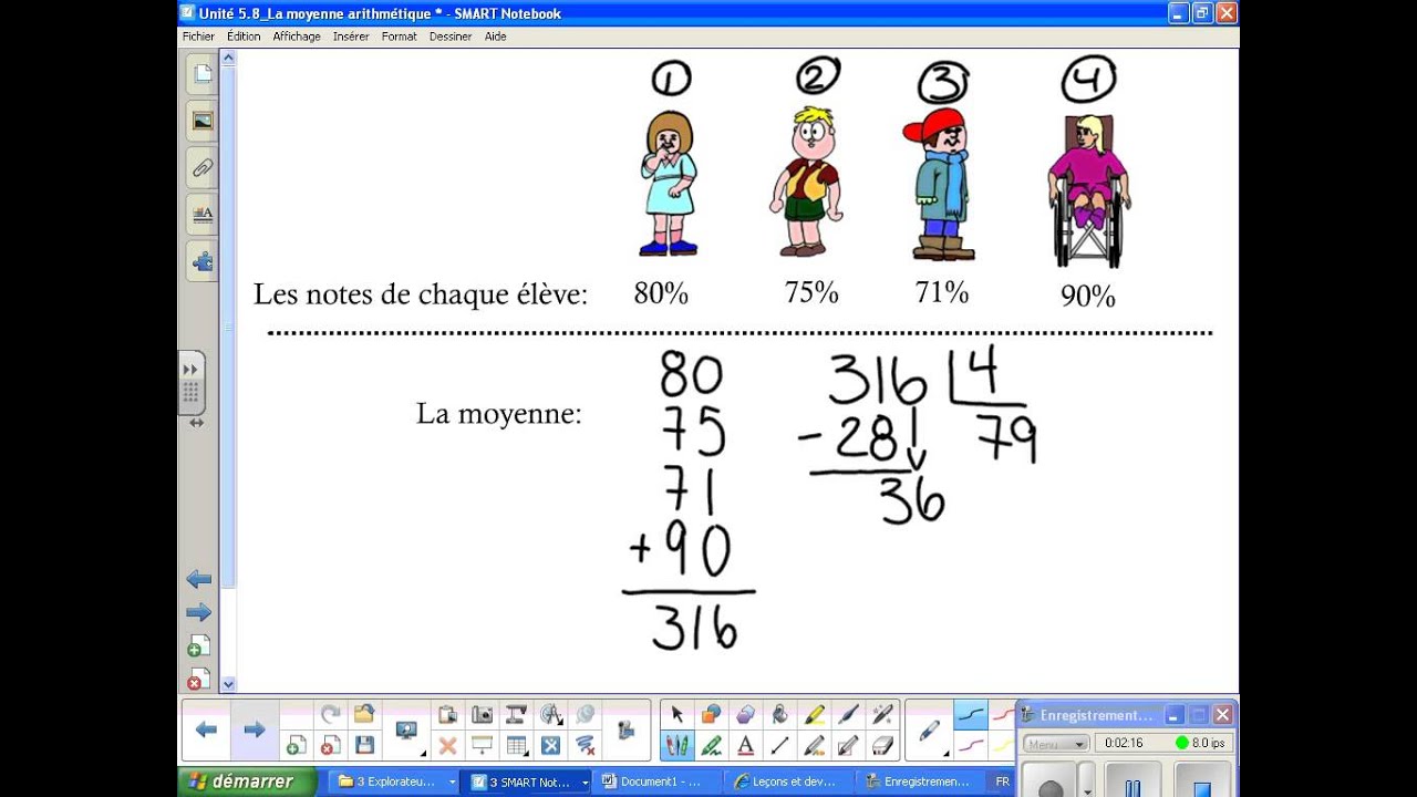 Unité 5 8 La moyenne arithmétique - YouTube