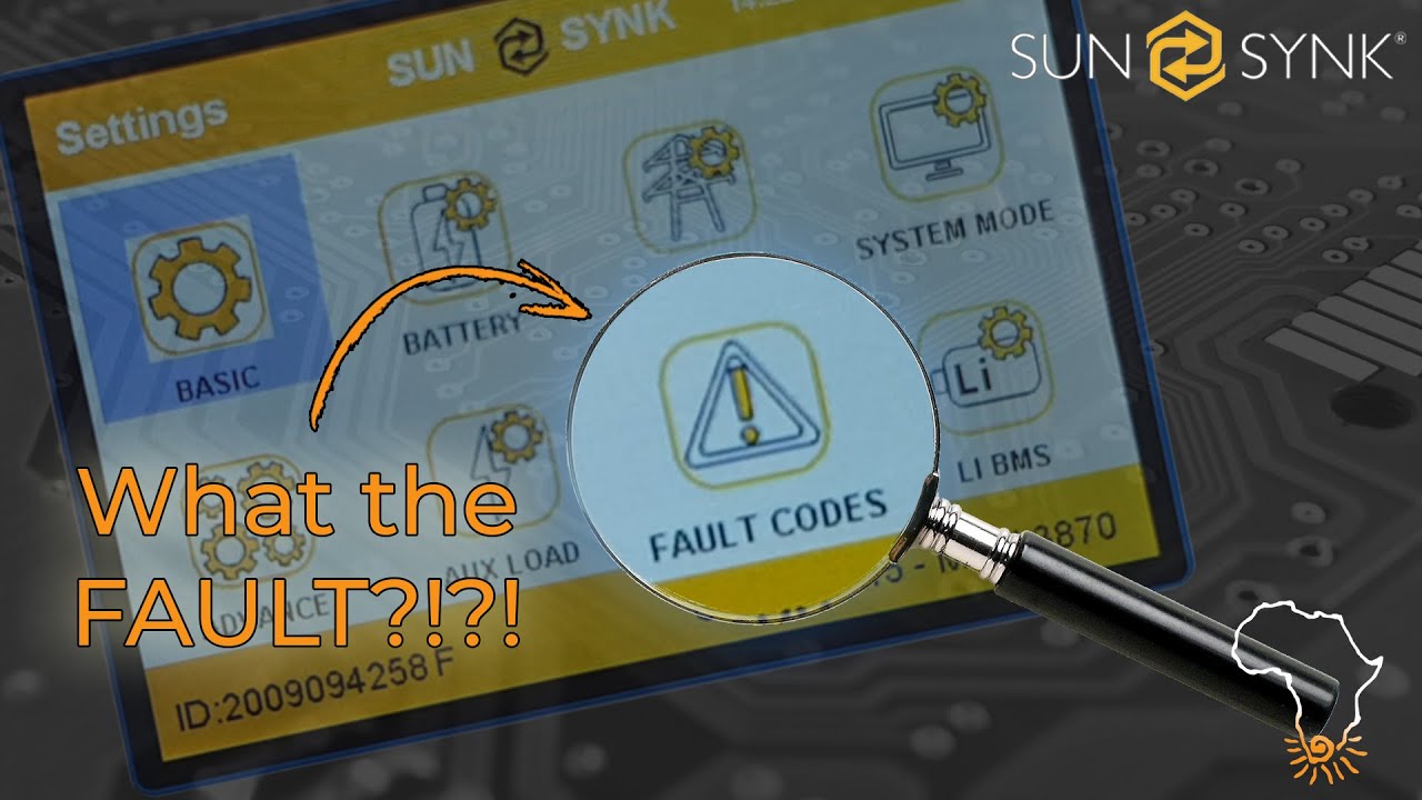Sunsynk Fault Codes - YouTube
