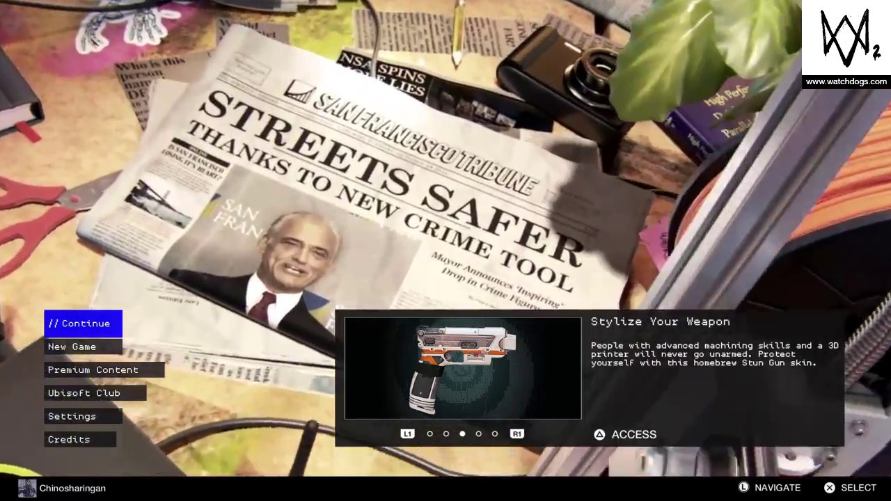 WATCH DOGS 2 Menu - YouTube