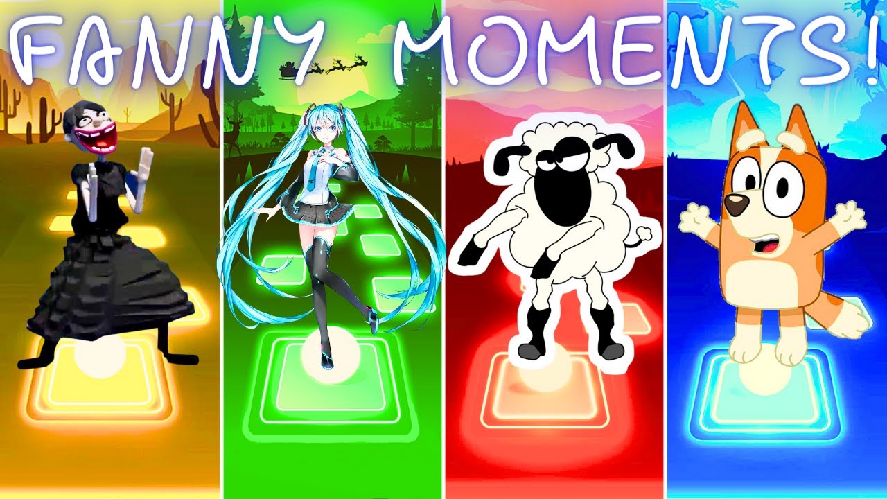 Wednasday 🆚 Anime 🆚 Funny animal 🆚 Bluey | Tiles Hop | GamePlay | Part ...