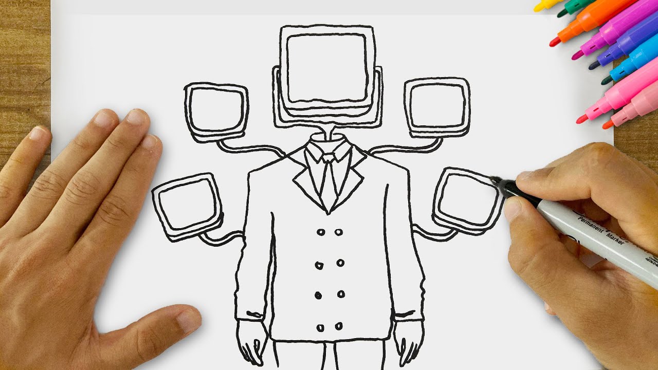 Easy Television Man Drawing | Step-by-Step Skibidi Toilet Drawings ...