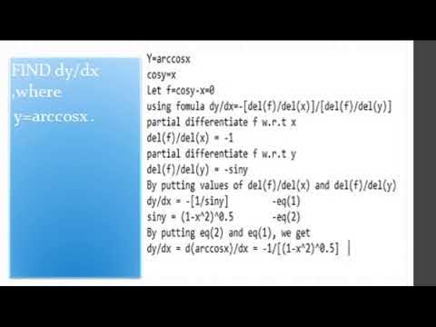 Implicit differentiation (Inverse trigonometric function) - YouTube