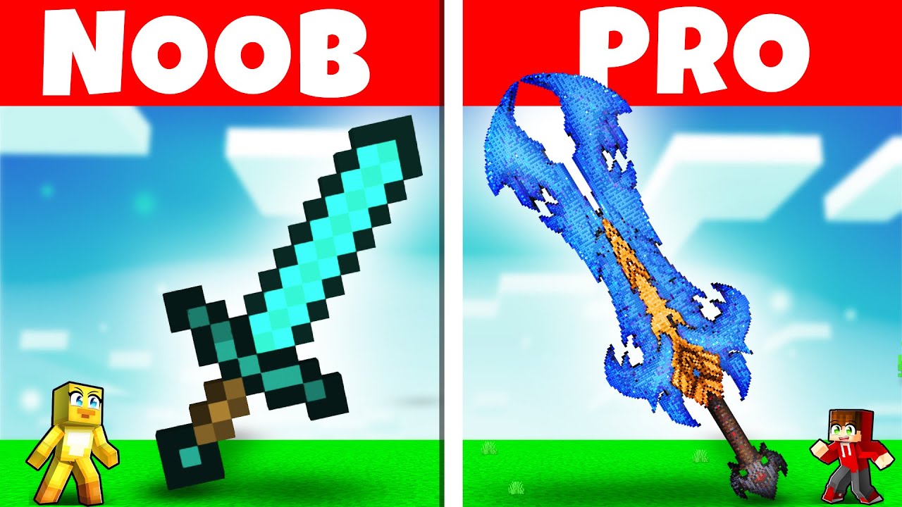 Minecraft DIAMOND SWORD HOUSE BUILD CHALLENGE - NOOB vs PRO - YouTube