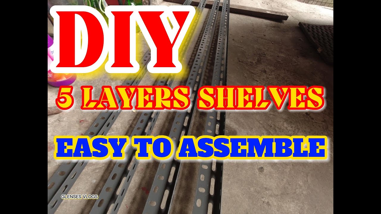 DIY, 5 LAYER SHELF, SLOTTED ANGLE BAR - YouTube