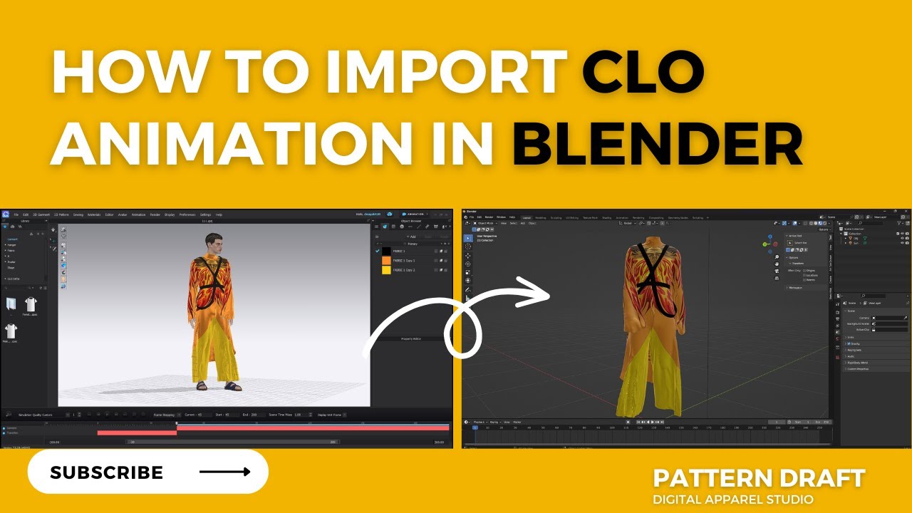 How to Import CLO Animation in Blender / Pattern Draft Digital Apparel ...