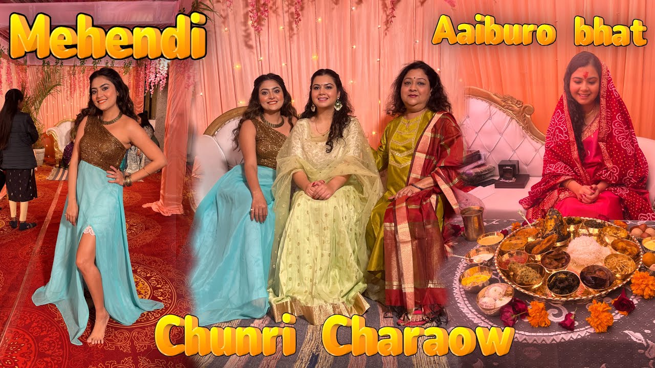 Rajput & Bengali Wedding Ritual same Time | Mehendi | Aaiburo Bhat ...