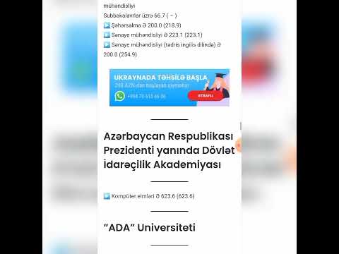 1ci qrup üzrə ixtisasların keçid balı