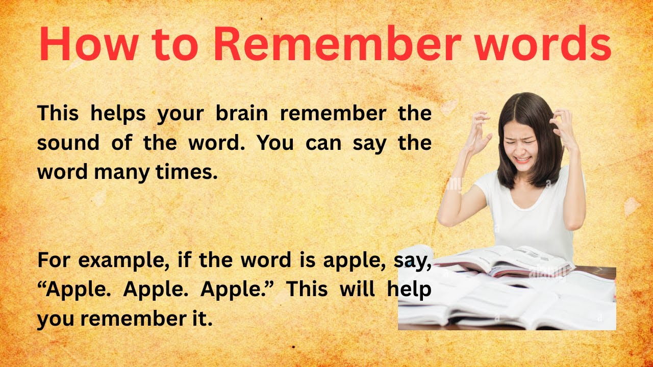 How to Remember words || Improve Your English || Listen And Practice ...