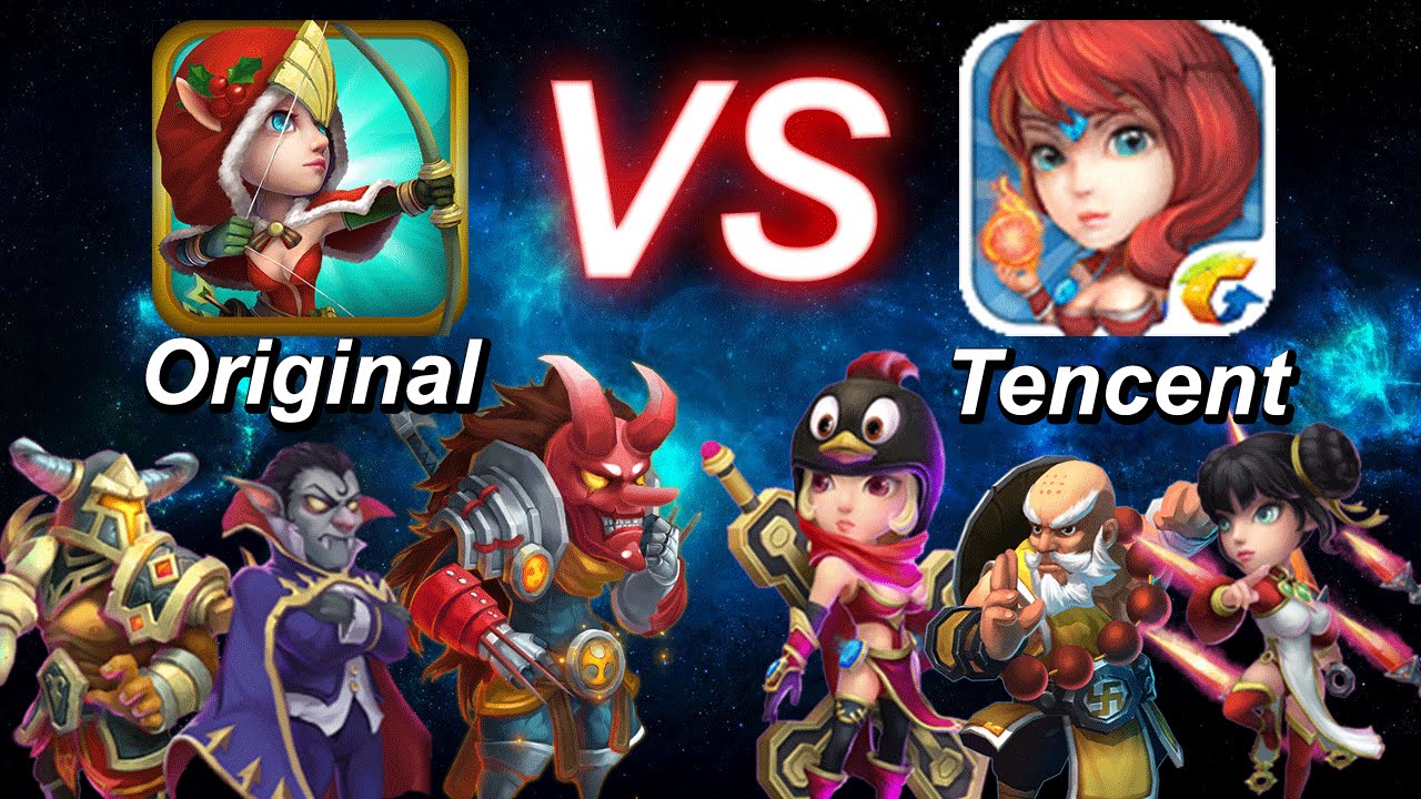 Castle Clash Tencent VS Original Server - YouTube