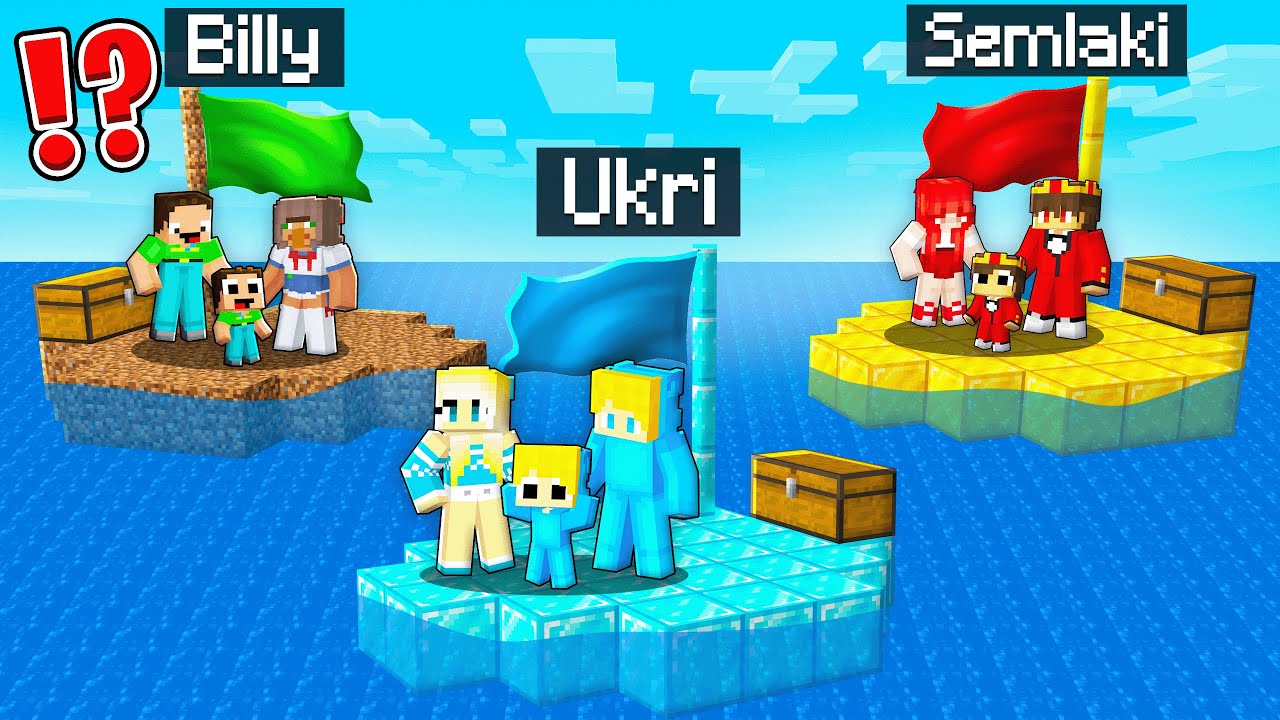 Ukri Familie vs Billy Familie vs Semlaki Familie auf einem Raft Challenge in Minecraft! - YouTube
