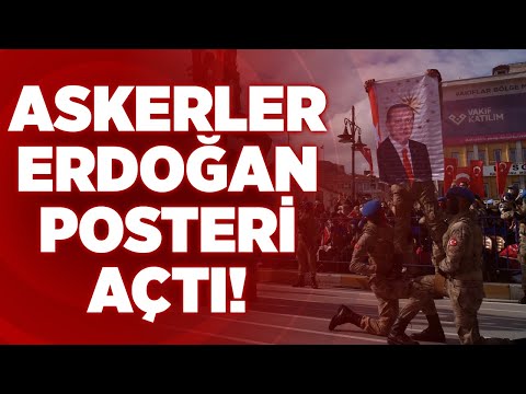 Cumhuriyet Kutlamalarında Askerler Erdoğan Posteri Açtı! | KRT Haber