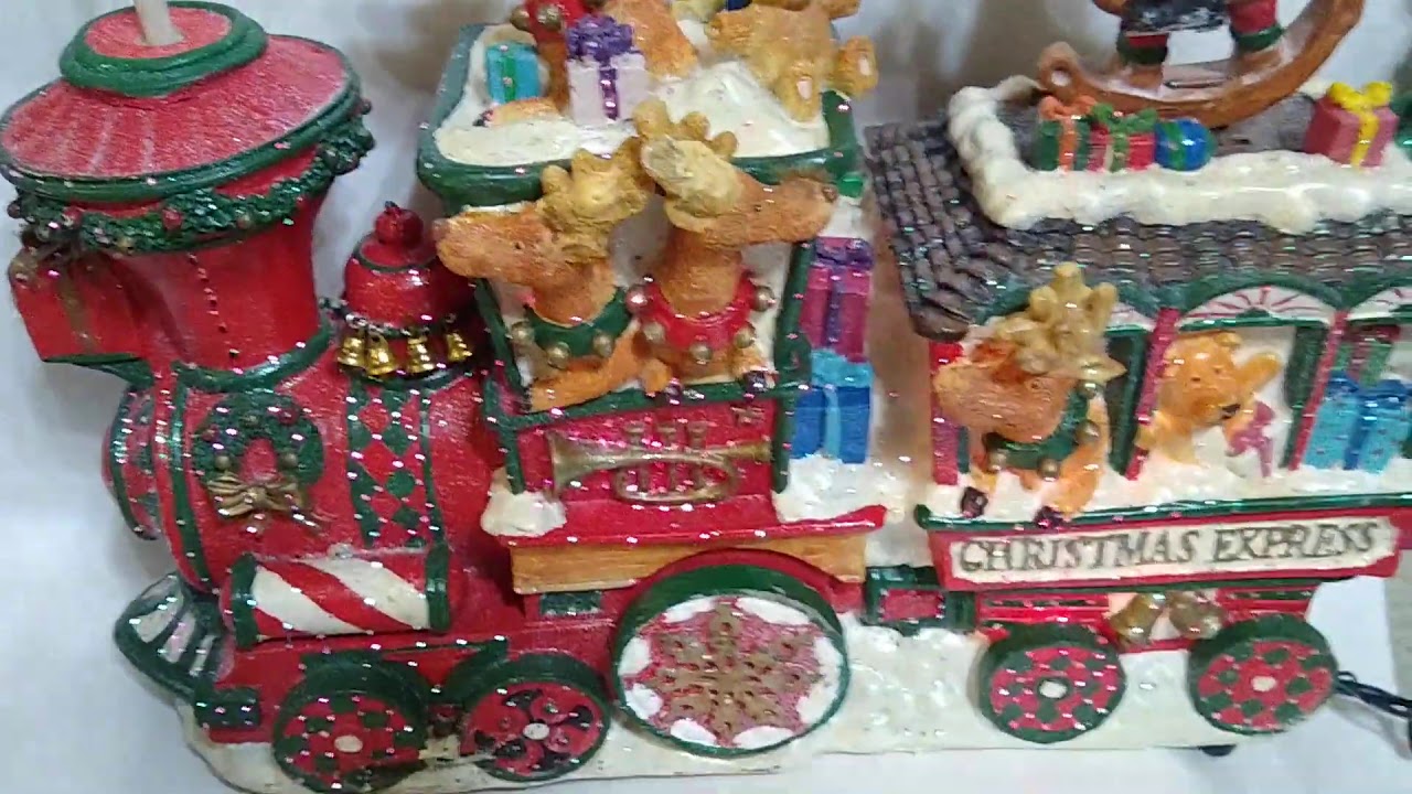 Puleo animated fiber optic Santa's train Christmas Express - YouTube