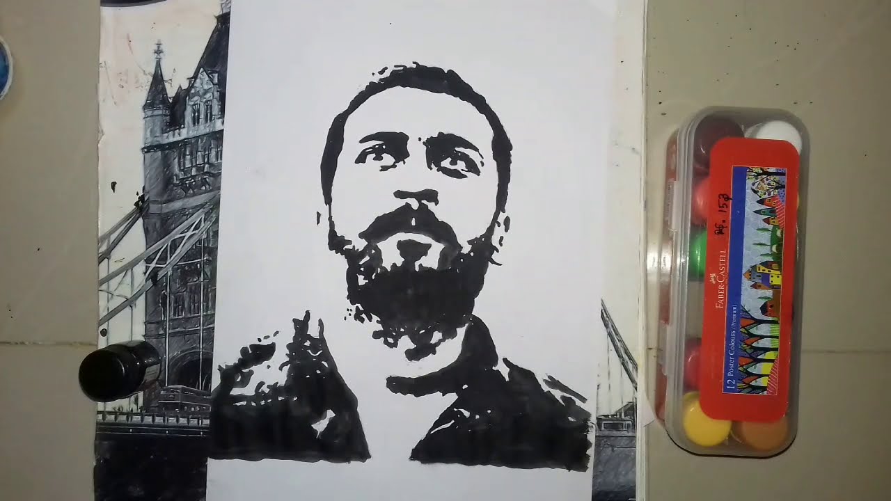 surya drawing||soorarai pottru drawing || surya stencil art || soorarai ...