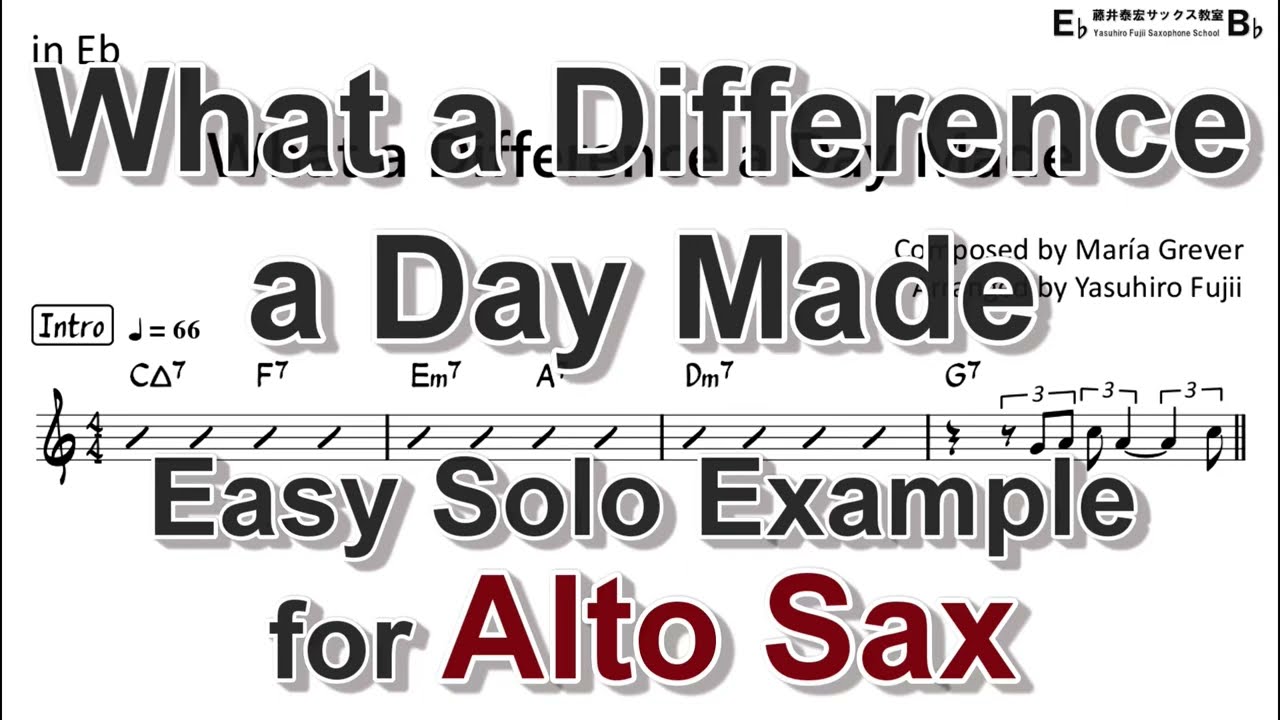 What a Difference a Day Made - Easy Solo Example for Alto Sax Chords ...