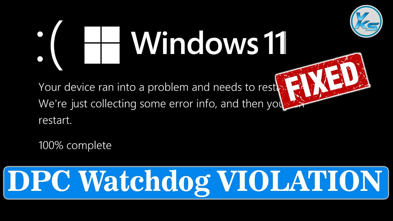 How To Fix Windows 11 Black Screen DPC WATCHDOG VIOLATION - YouTube