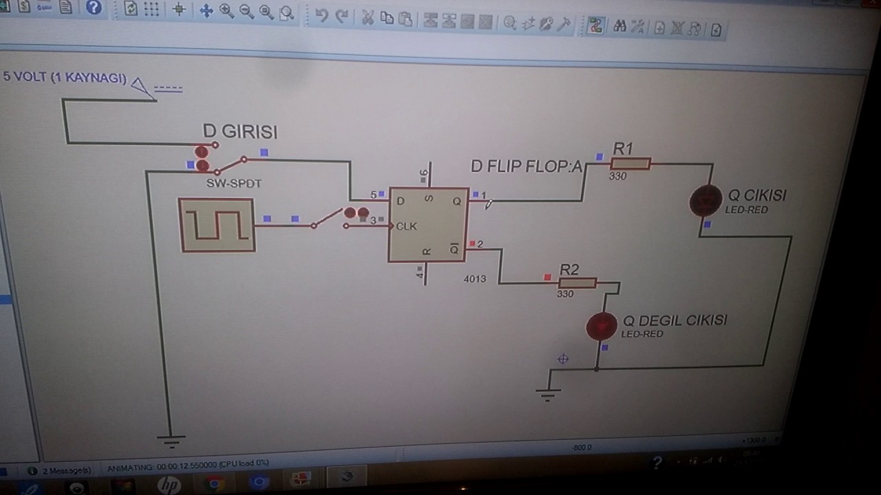 Sayısal Elektronik Dersleri - D Flip Flop Konu Anlatımı - with Proteus ...