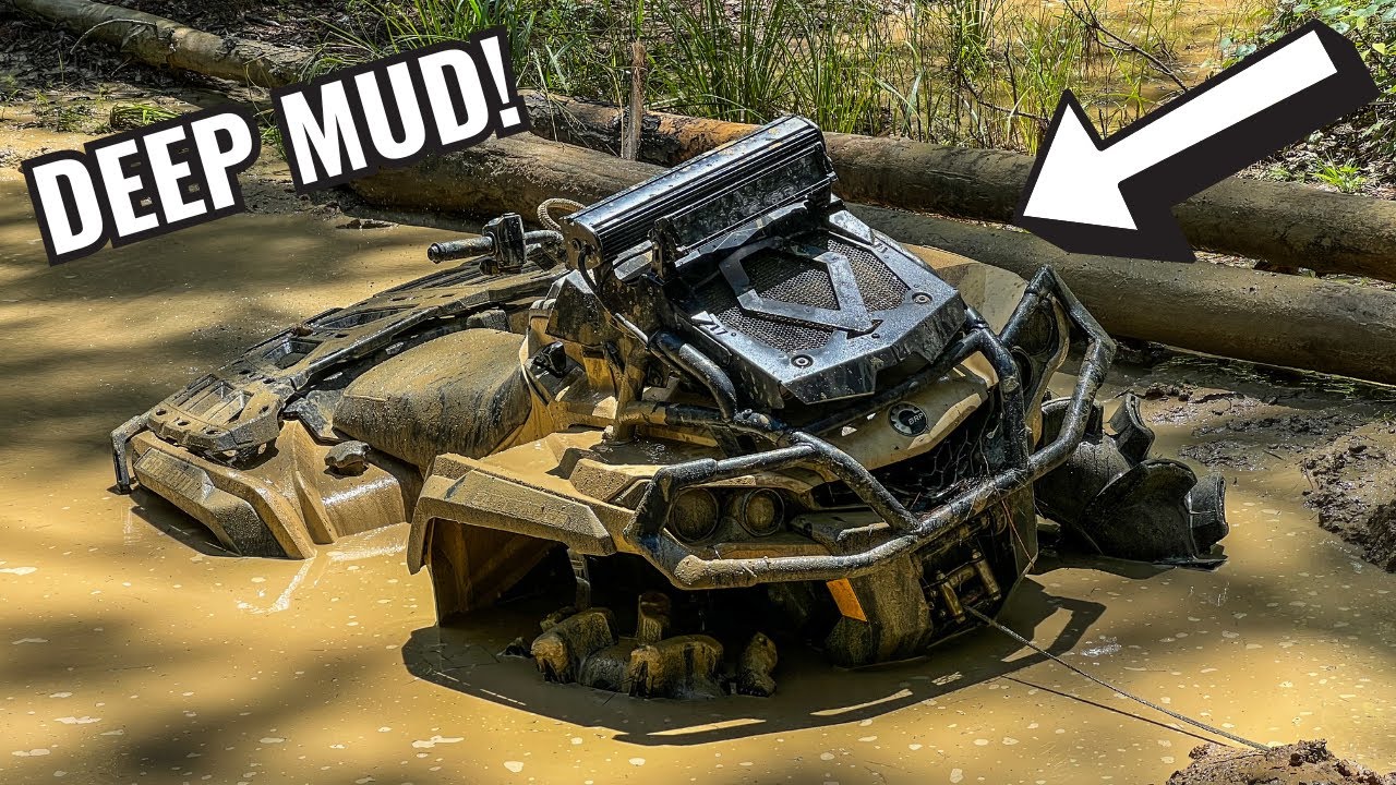 This MUD HOLE CLAIMS The FOUR-WHEELER! *DEEP MUD* - YouTube