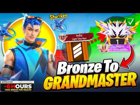 Bronze To Grandmaster 🔥 In New ID | No Gun Skin Challenge | Pushing For Weapon Title 🔫 Ep-3
