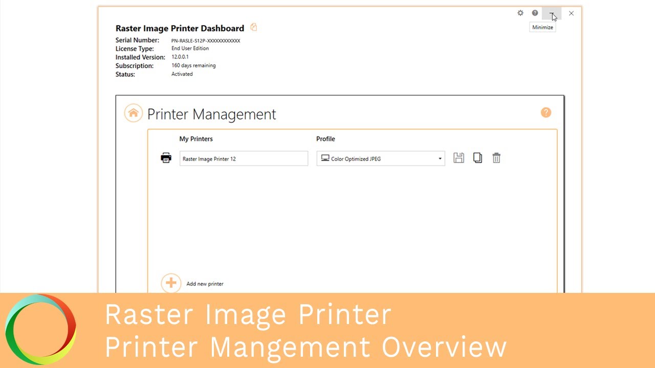 Printer Management Overview | Raster Image Printer 12 | PEERNET - YouTube