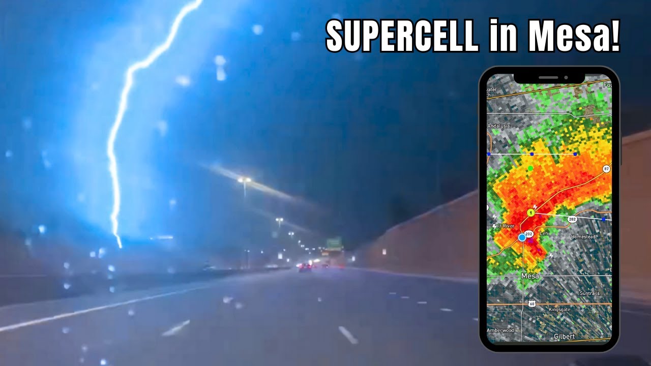 SUPERCELL THUNDERSTORM HITS MESA, AZ - Trees and Powerlines Down! (9/12 ...