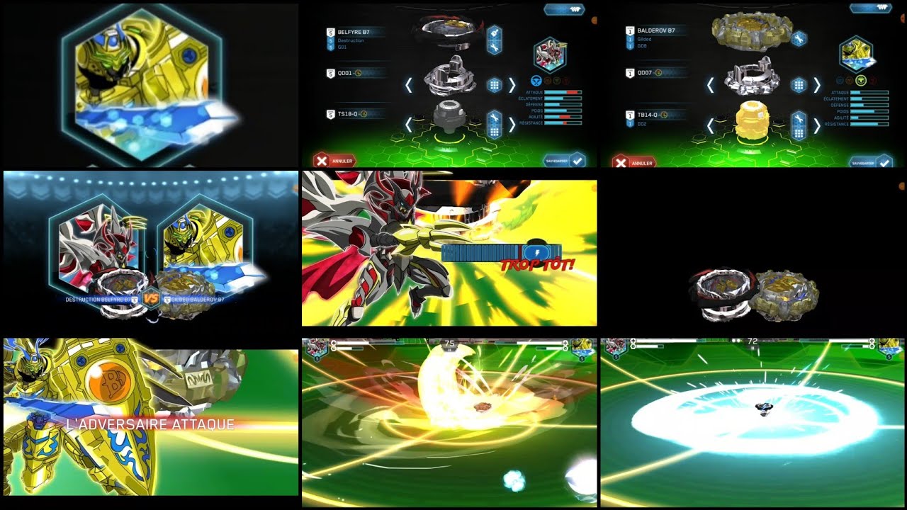 DESTRUCTION BELFYRE B7 mod Low - VS - GILDED BALDEROV B7- BEYBLADE ...