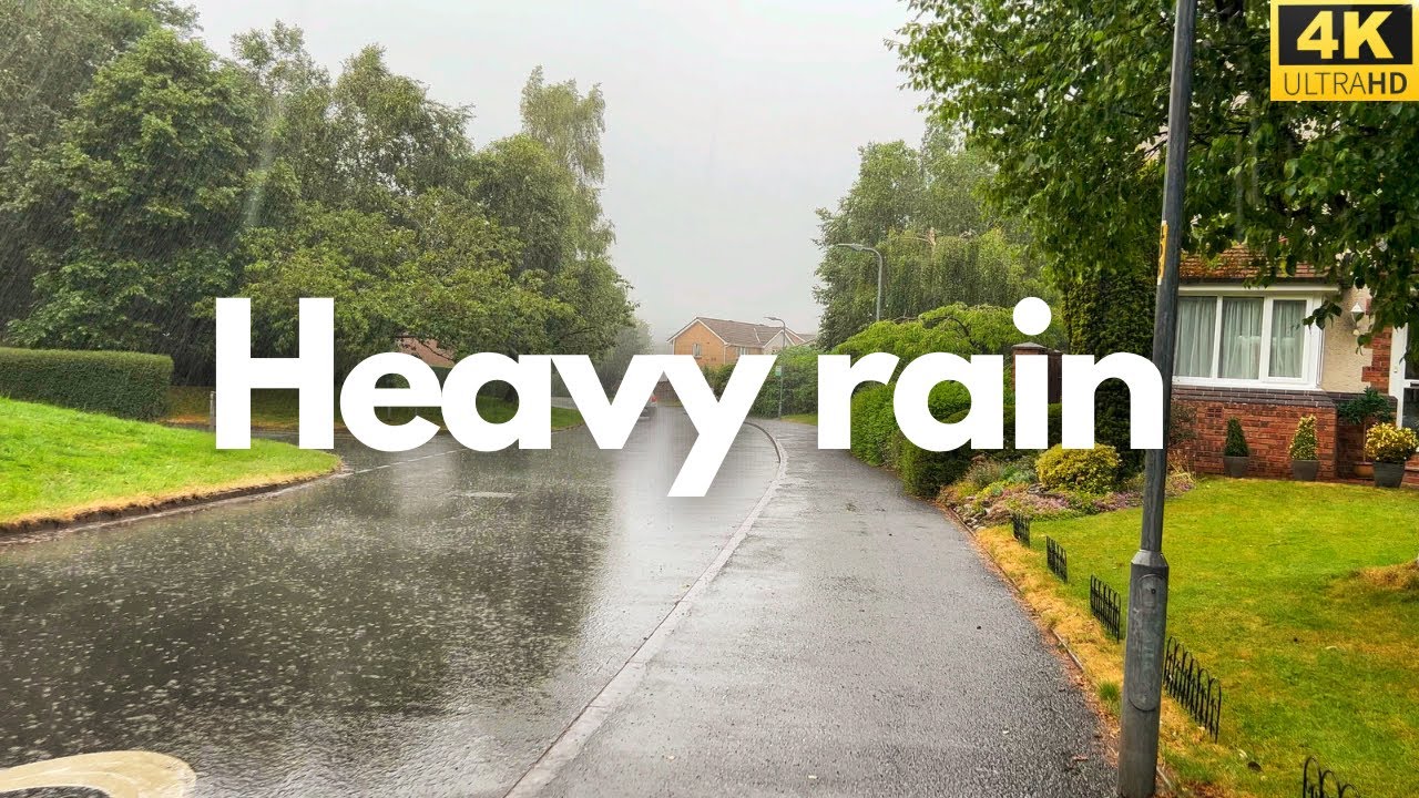 Heavy rain walk in England countryside | Penrith. 4K - YouTube