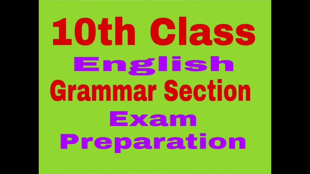 10th Class (SLE) Exam Preparation # Grammar Section # - YouTube