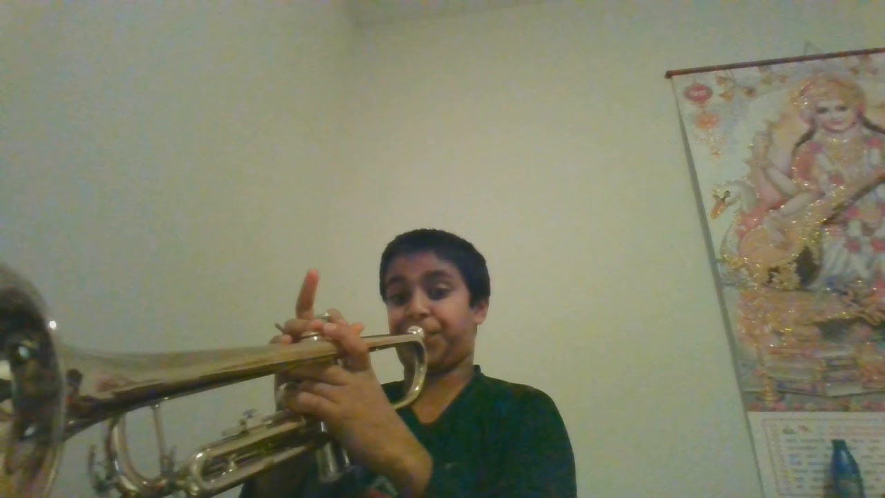 trumpet b flat major scale and arpeggio - YouTube