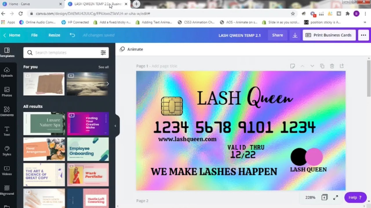 DIY Credit Card Business Cards using Canva - YouTube
