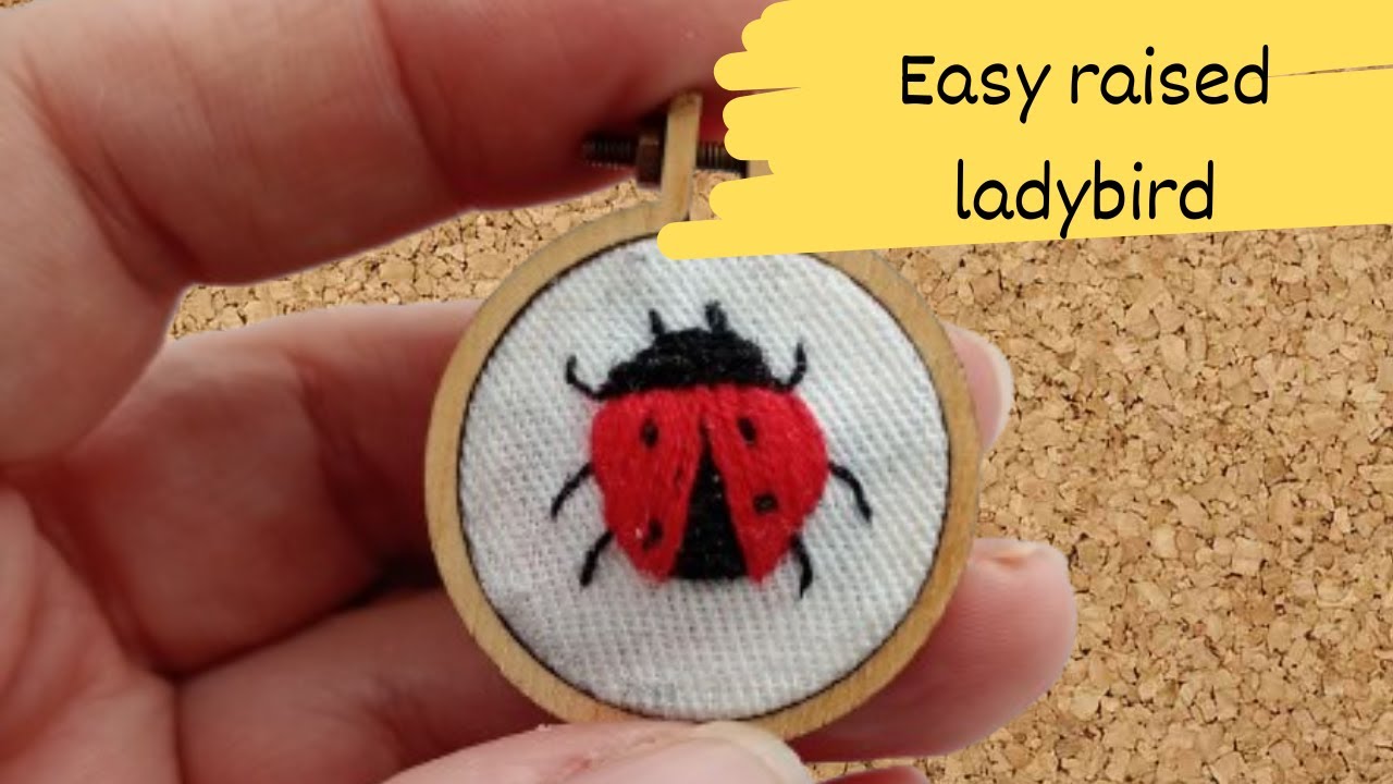 3D Embroidery for Beginners: Create a Raised Ladybird (satin stitch ...