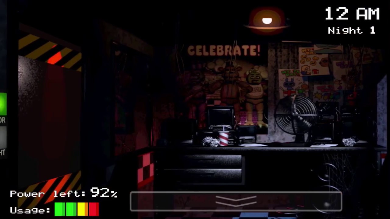 FNAF 1 Night 1 Run Out Of Power Gameplay - YouTube