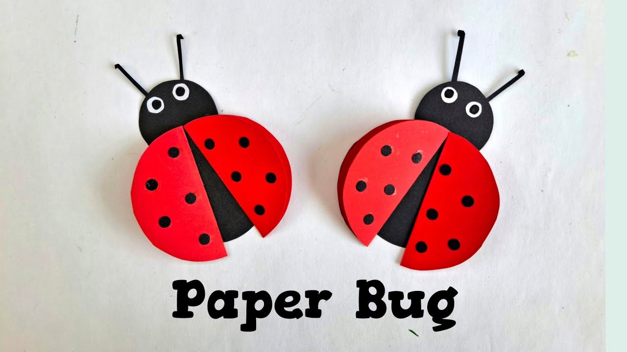 How to make easy paper lady bug |Easy paper lady bug |#paperbug - YouTube