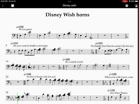 Disney wish horns on trombone - YouTube