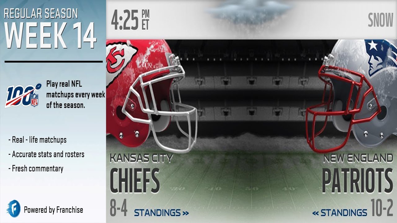 Kansas City Chiefs vs New England Patriots Week 14 NFL Gameplay 12.08. ...