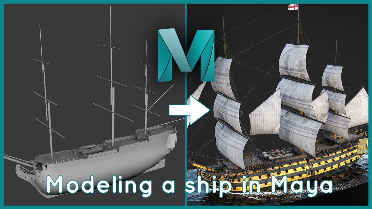 Making a sailing ship in Maya - YouTube