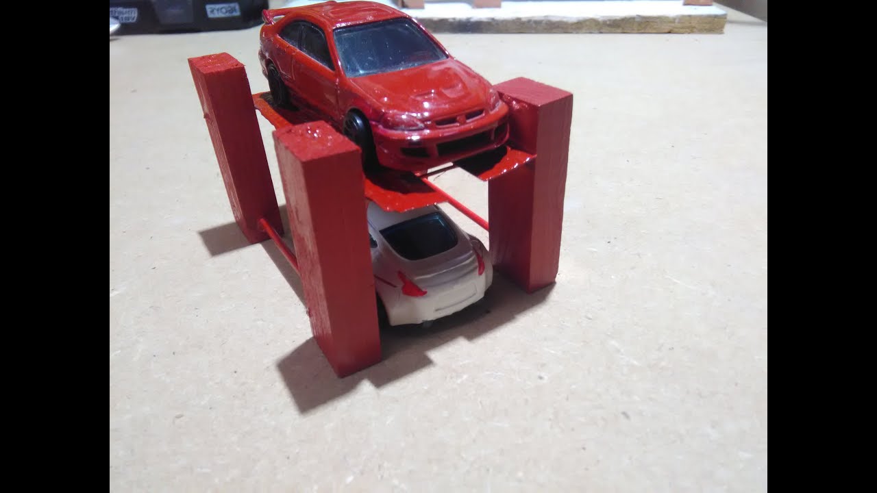 How to make a 1/64 scale Hotwheels two post lift/custom 4 pillar lift ...