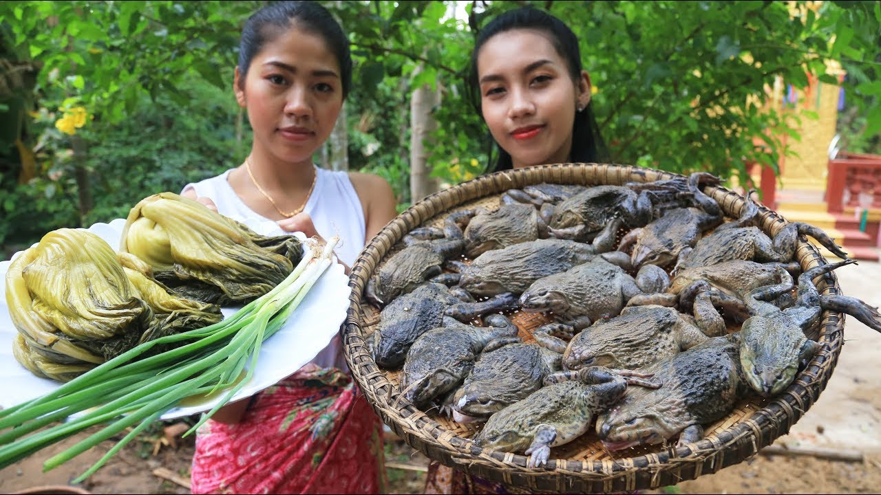 Yummy cooking frog with Pickle green Mustard recipe - Cooking skill ...