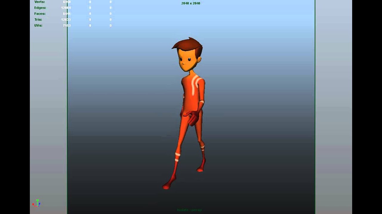 walk cycle animation test - YouTube