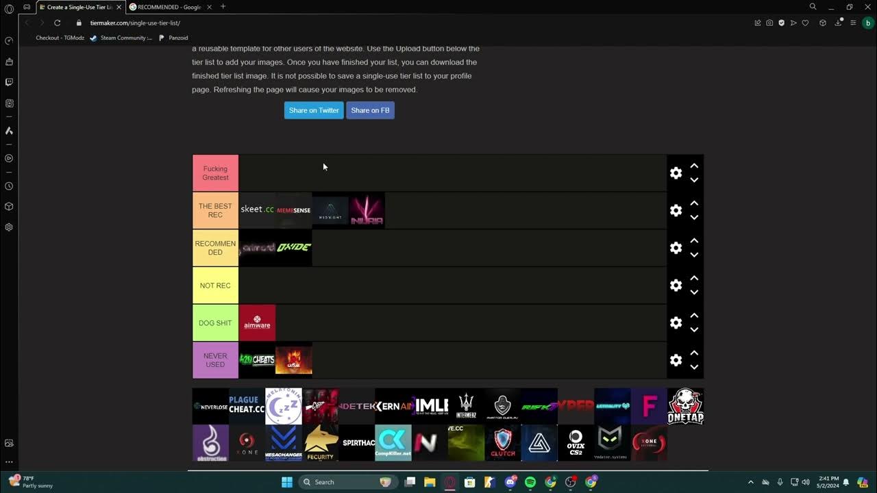 THE ULTIMATE FULL CS2 CHEAT TIERLIST - YouTube