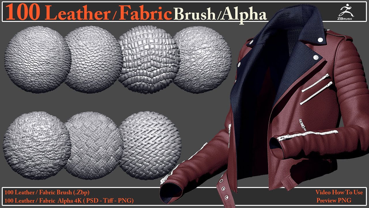 Video How To Use 100 Leather & Fabric Brush/Alpha - YouTube