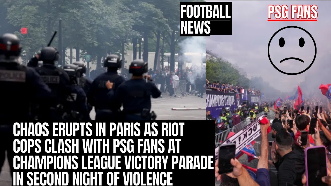 Chaos erupts in Paris as riot cops clash with PSG fans at Champions ...