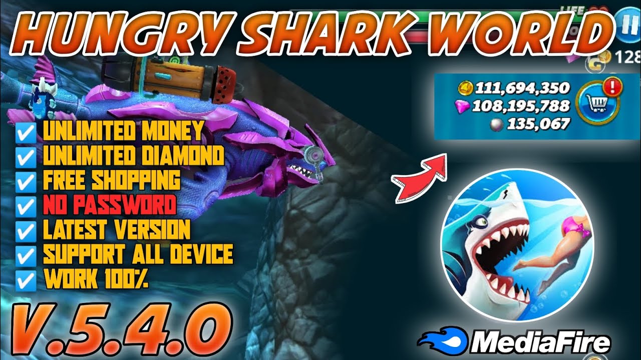 Hungry Shark World Unlimited Money Terbaru No Password V.5.4.0 - YouTube